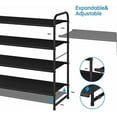 4-Tier Stackable Shoe Rack, Expandable & Adjustable Fabric Shoe Shelf ...