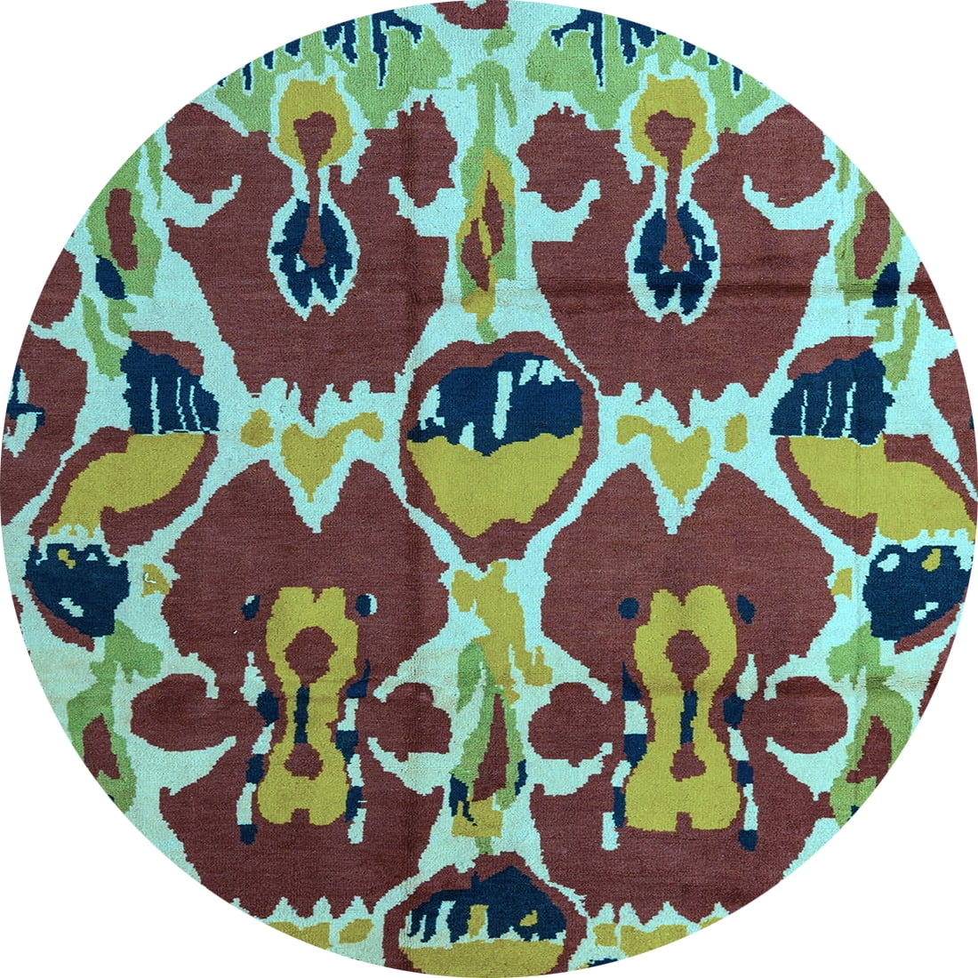 Ahgly Company Indoor Round Abstract Light Blue Modern Area Rugs, 8 ...