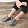 LORDFON Mens House Slip-On Slippers Warm Winter Indoor Slippers for Men ...