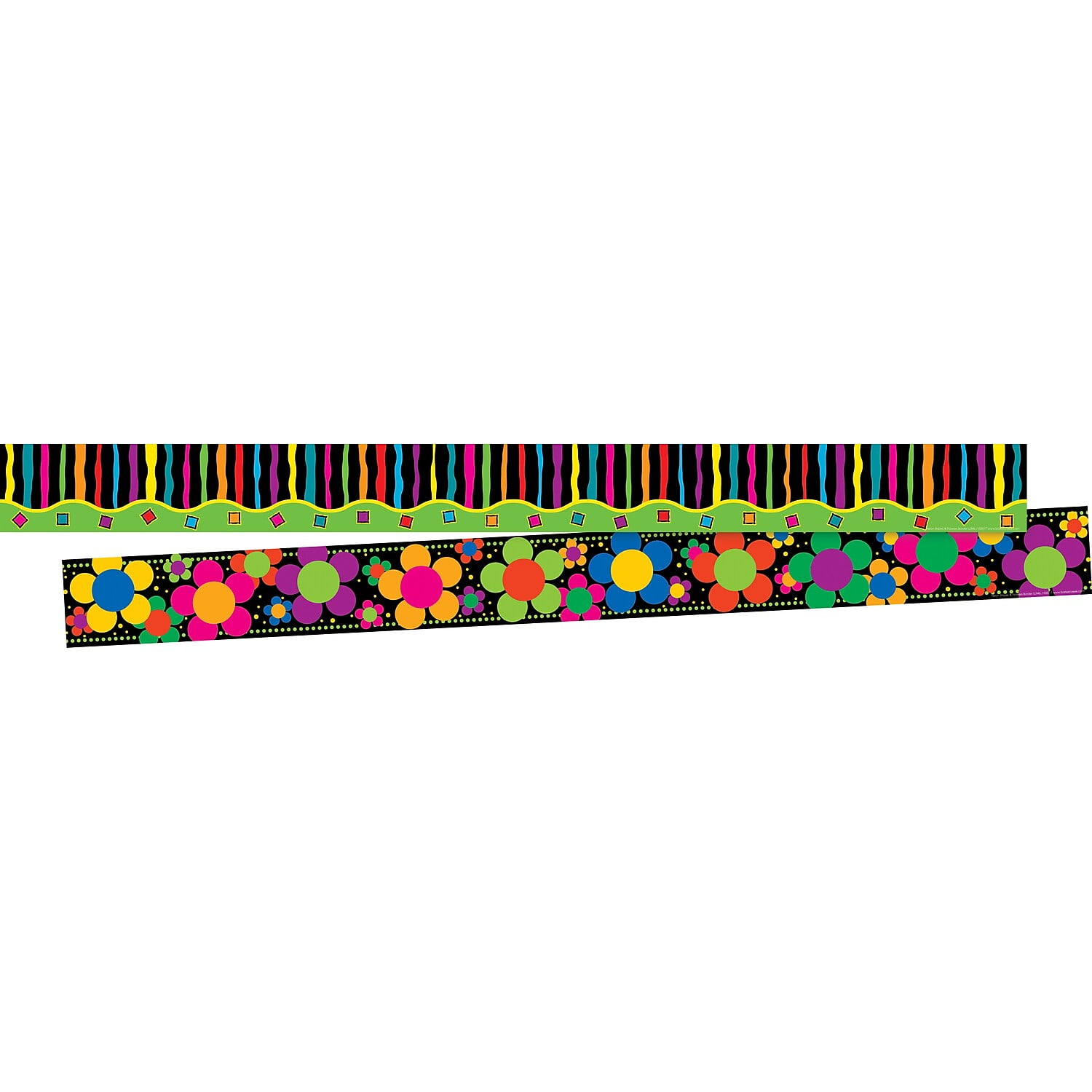 Barker Creek Double-Sided Border, Neon Stripes, for Bulletin Boards ...