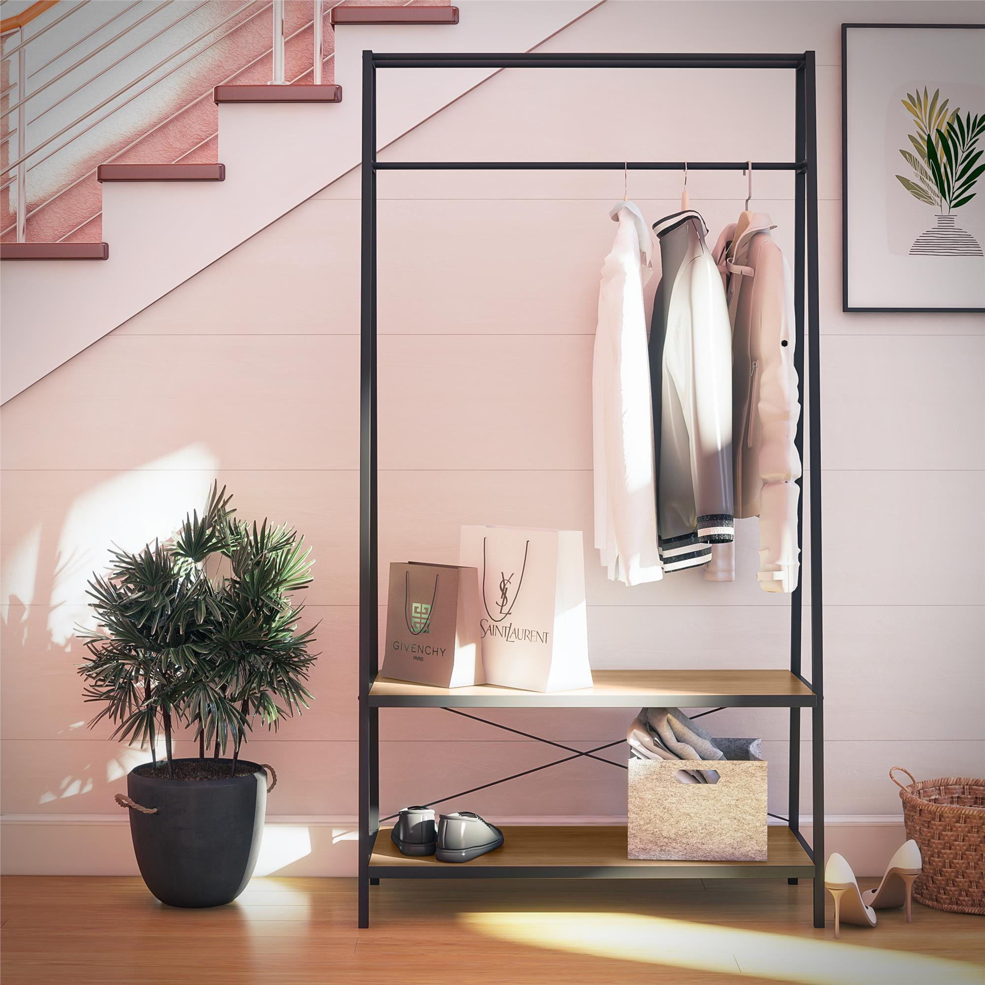 Dakin Closet Storage Rack, Walnut - Walmart.com
