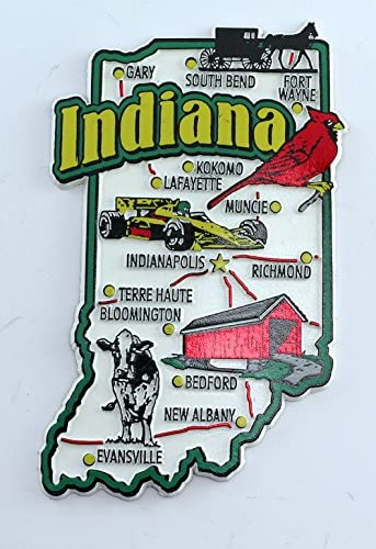 Indiana State Map and Landmarks Collage Magnet - Walmart.com