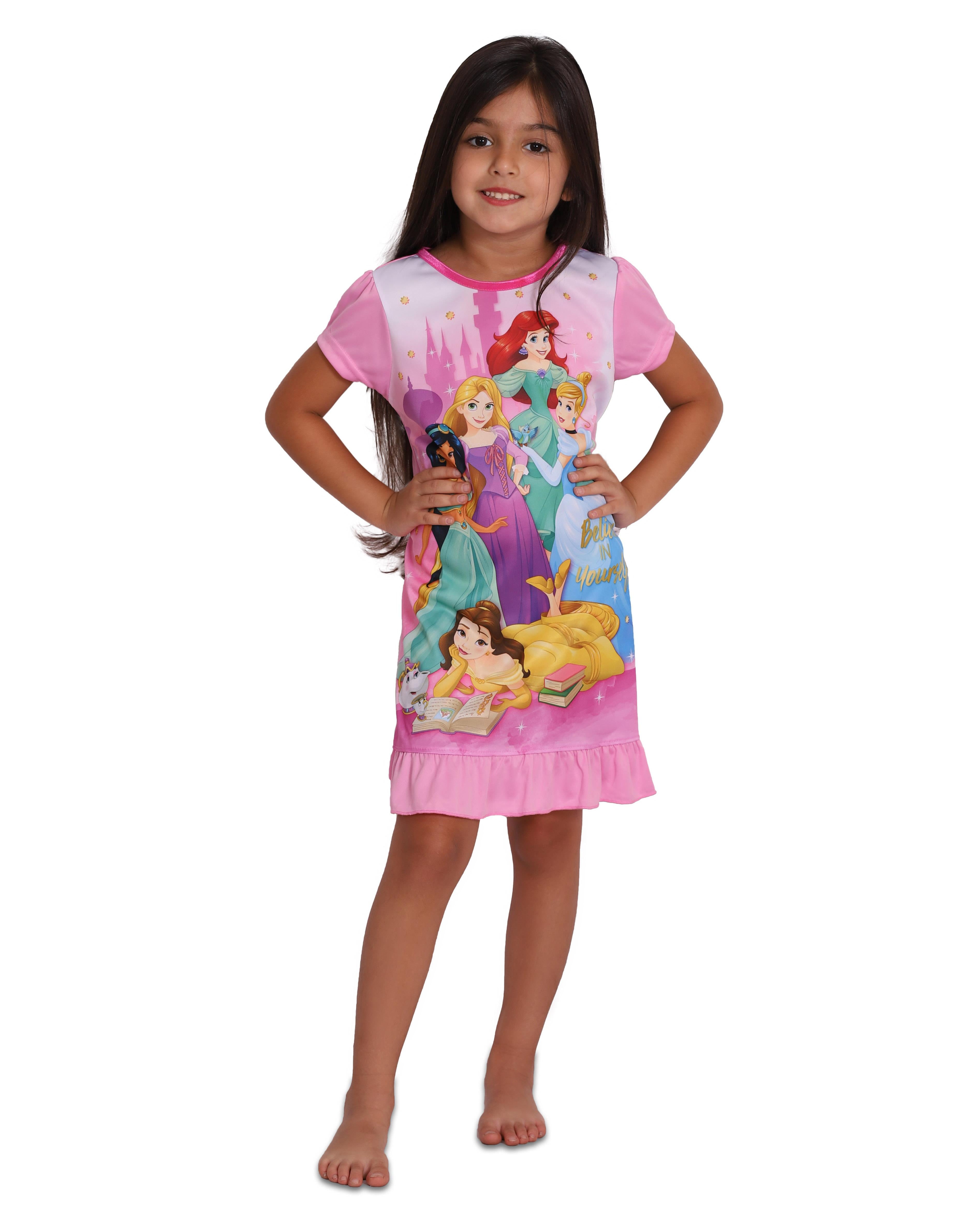 Disney Princess Girls Nightgown Sleepshirt Female 2T to 10, Pink, Size ...