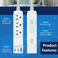 Outlet Extender with 3 Receptacles, Type-A, and 2 Type-C Port, -Thin ...
