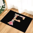 Black Letter F Flower Door Mat Watercolor Alphabet F Pink Beige Floral ...