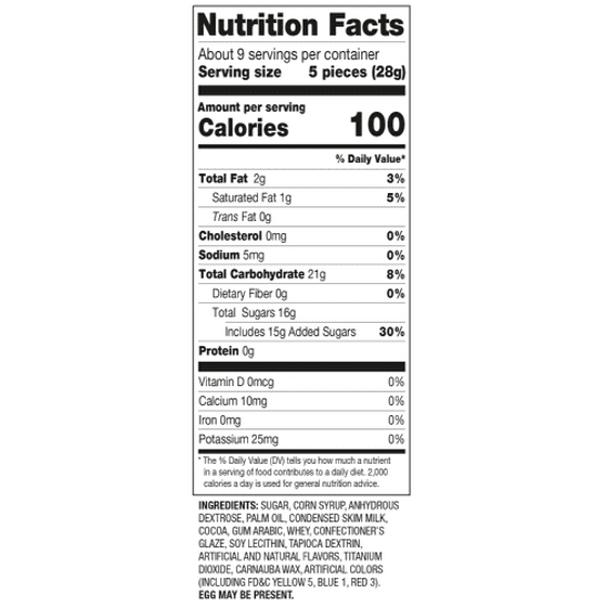 tootsie rolls nutrition facts