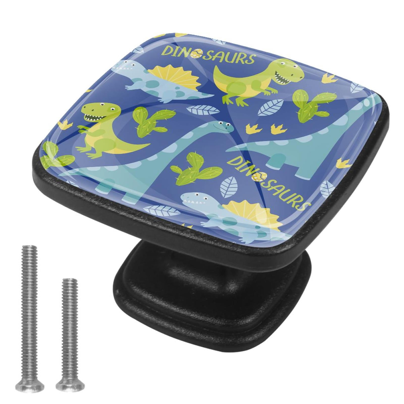 4 Pcs Cabinet Handle Drawer Pulls Dinosaur Knobs with Screws Square ...