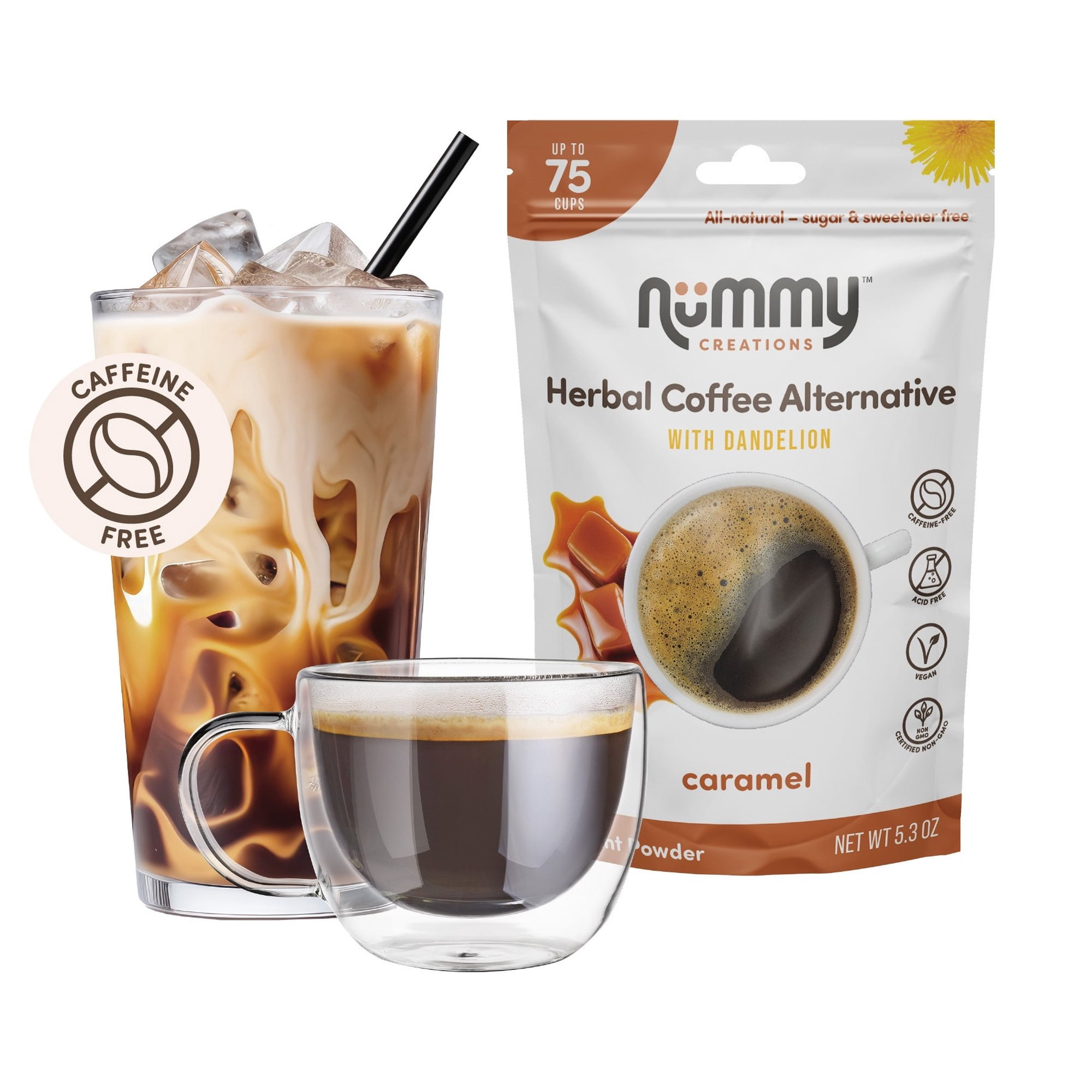 Nummy Creations Caramel Instant Chicory & Dandelion Coffee Alternative  Caffeine-Free  150g 150g