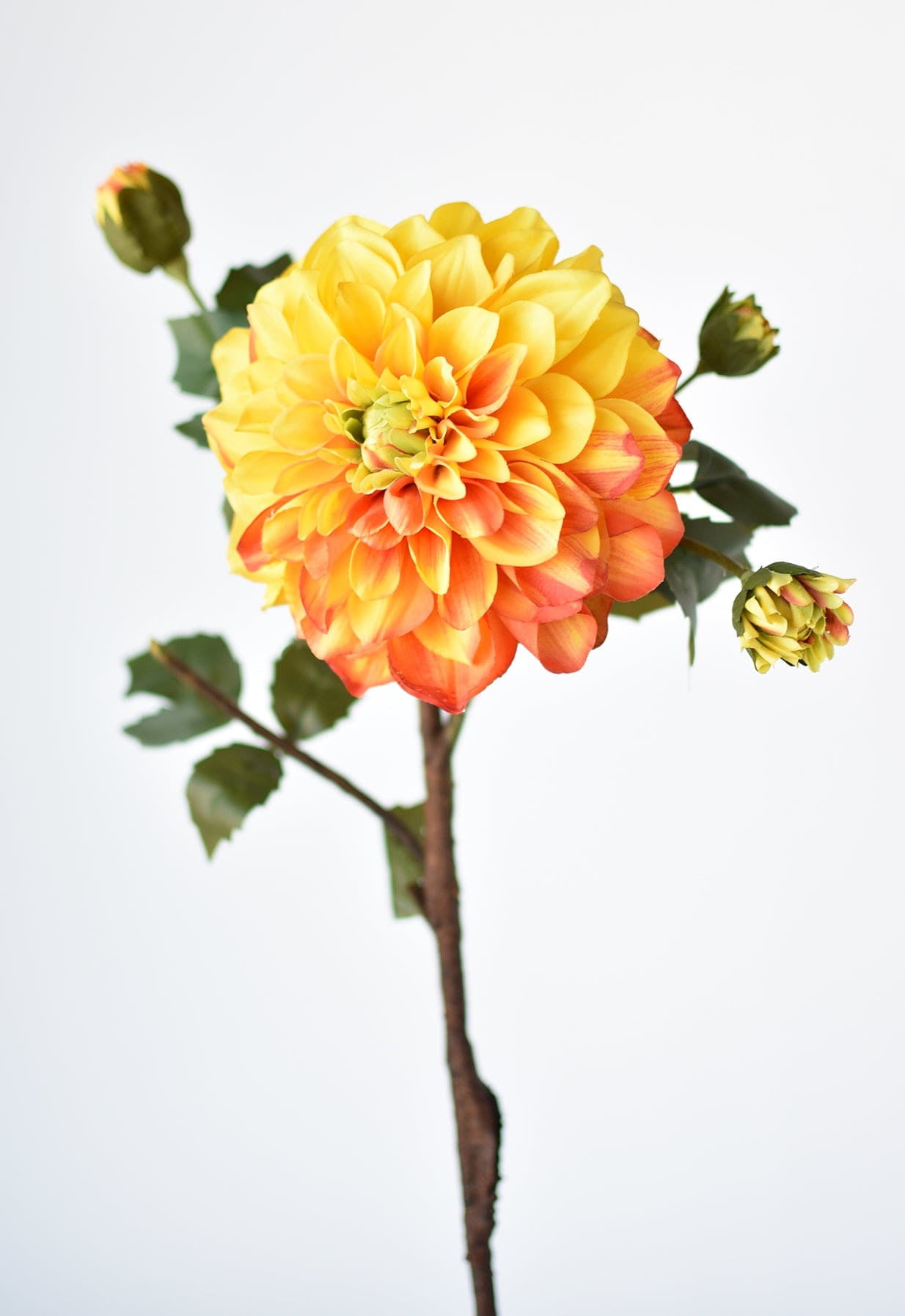 23.5" Faux Yellow Orange Dahlia Stem - Walmart.com