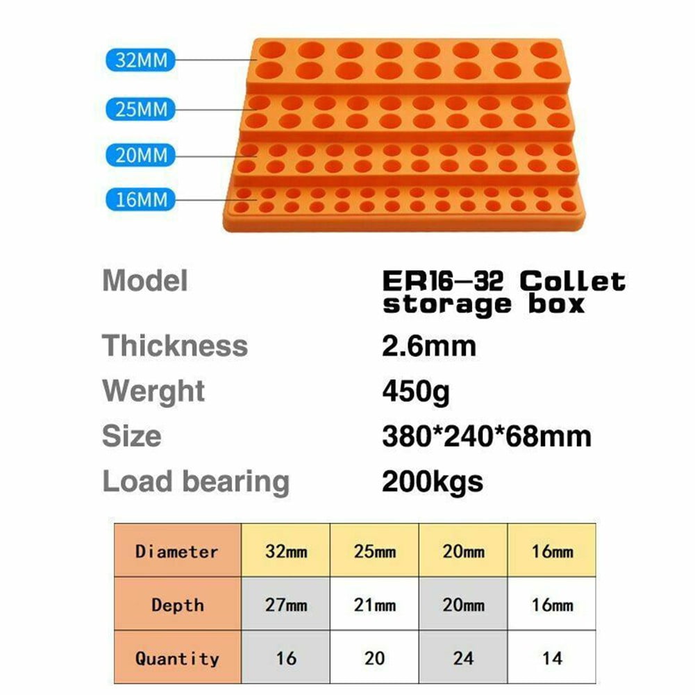 Collet Storage Box Plastic Cnc Machining Center Chuck Finishing ...