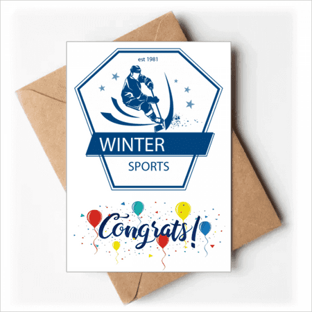Winter Sport Skiing Snow Illustration Wedding Cards Congratulations ...