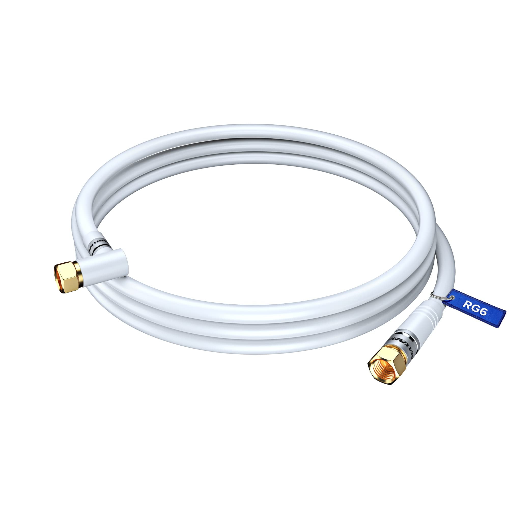 Coaxial Cable RG6 Right Angle with 90° connectors on Both Ends, 4 ft, F ...