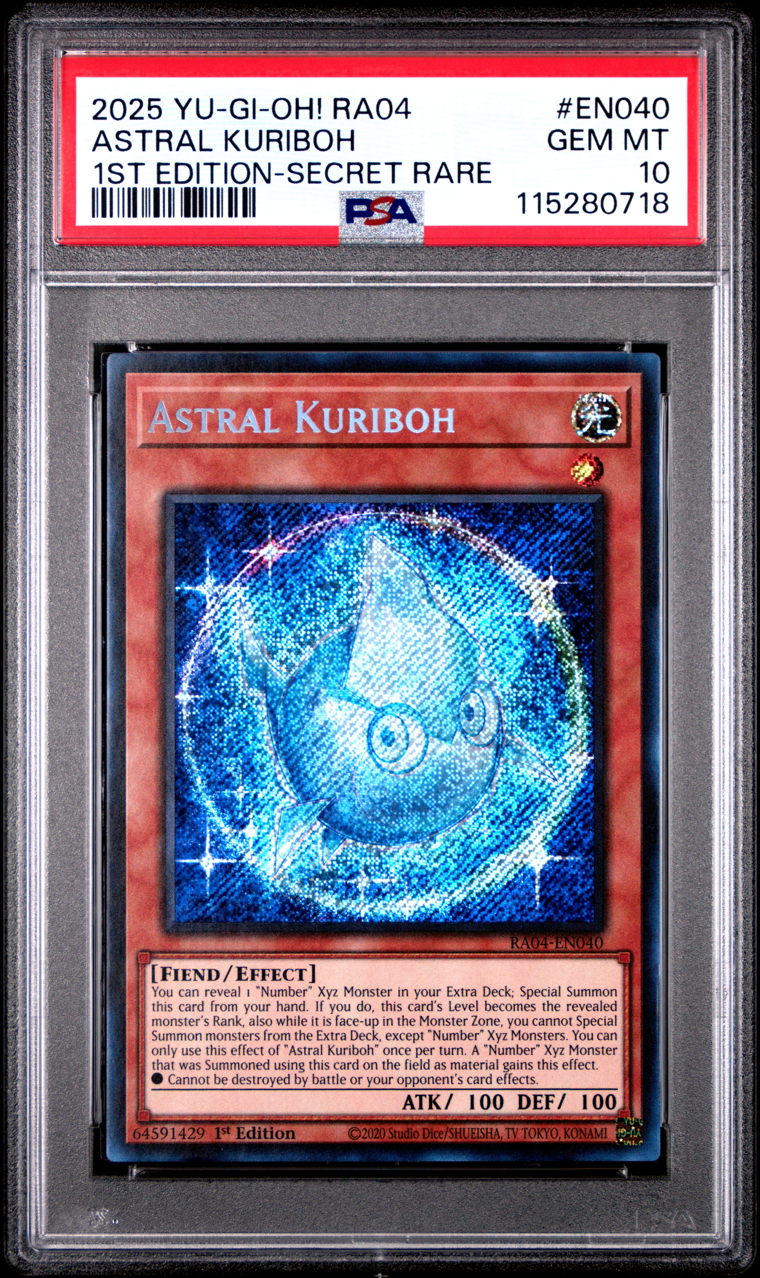 Yu Gi Oh! TCG, PSA Graded 10 GEM MINT, Astral Kuriboh 1St Edition ...