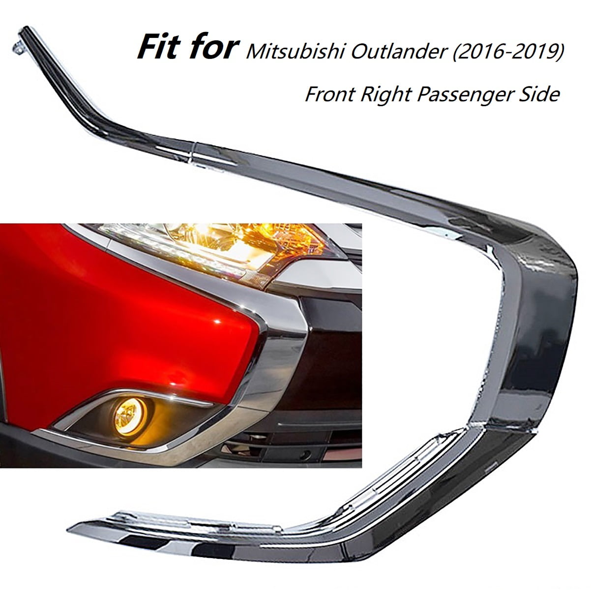 Fit for Mitsubishi Outlander 2016 2017 2018 2019 Chrome Grille Edge ...