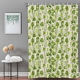 Bathroom Shower Curtain Watercolor Olive Green Leaves on Linen ...
