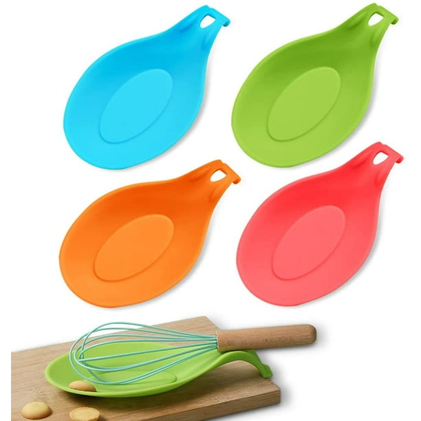 2 Pack Spoon Rest with Pot Lid Holder for Kitchen Counter, Space Saving ...