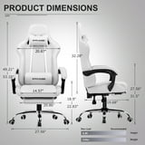 GTPLAYER Gaming Chair with Lumbar Massage, Ergonomic Footrest, Office ...