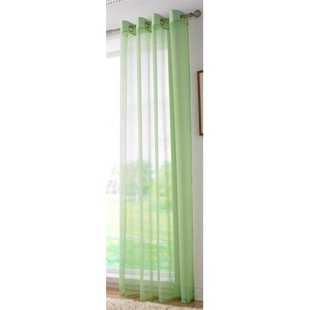 Plain Voile Eyelet Panel. Including Free Tie Back-Lime-150cm x 274cm ...