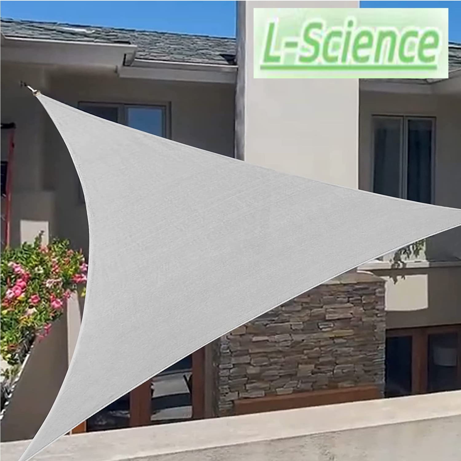 Triangle Sun Shade Sail Canopy UV Block Awning Screen for Outdoor Patio ...