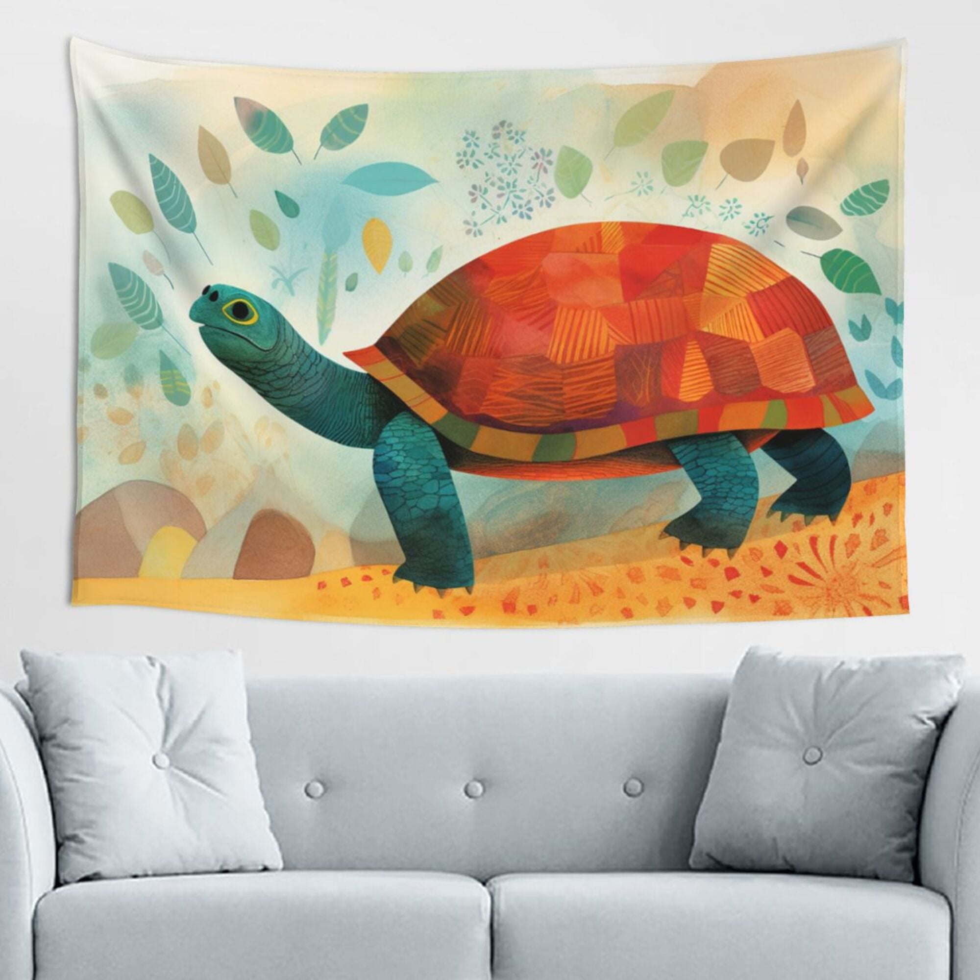 DouZhe Cute Cartoon Turtle Animal Tapestry Wall Hanging Tapestries Dorm ...