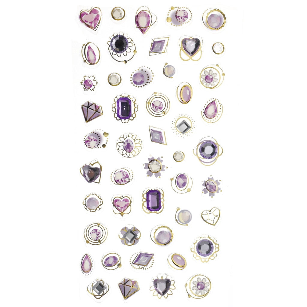 Assorted Jewel Adorment 3D Sticker Sheet, 1/4-Inch, 48-Piece - Amethyst ...