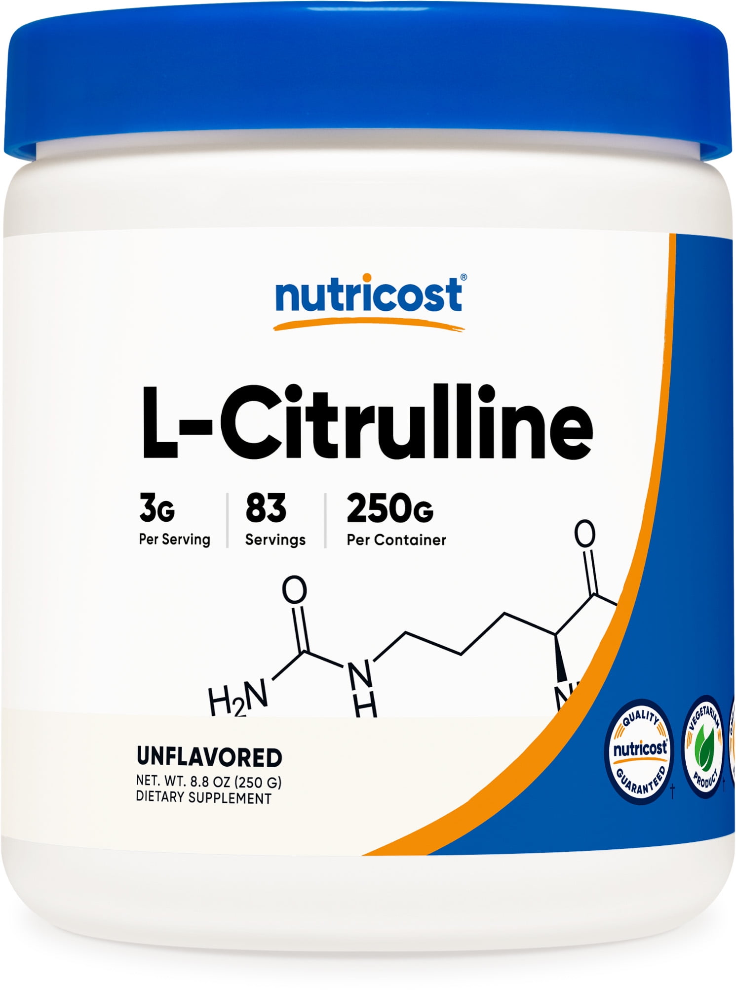 Nutricost Pure L-Citrulline (Base) Powder 250 Grams - Vegetarian Health ...