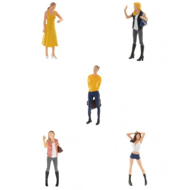 5 Pieces 1:64 Hand Painted Model People Figurine Building Layout ...