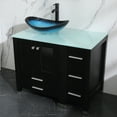 Wonline 36 Modern Black Bathroom Vanity Set With Sink Storage Cabinets Tempered Glass Bowl