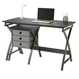 Realspace® X-Cross 48"W Computer Desk With File Cabinet, Black ...