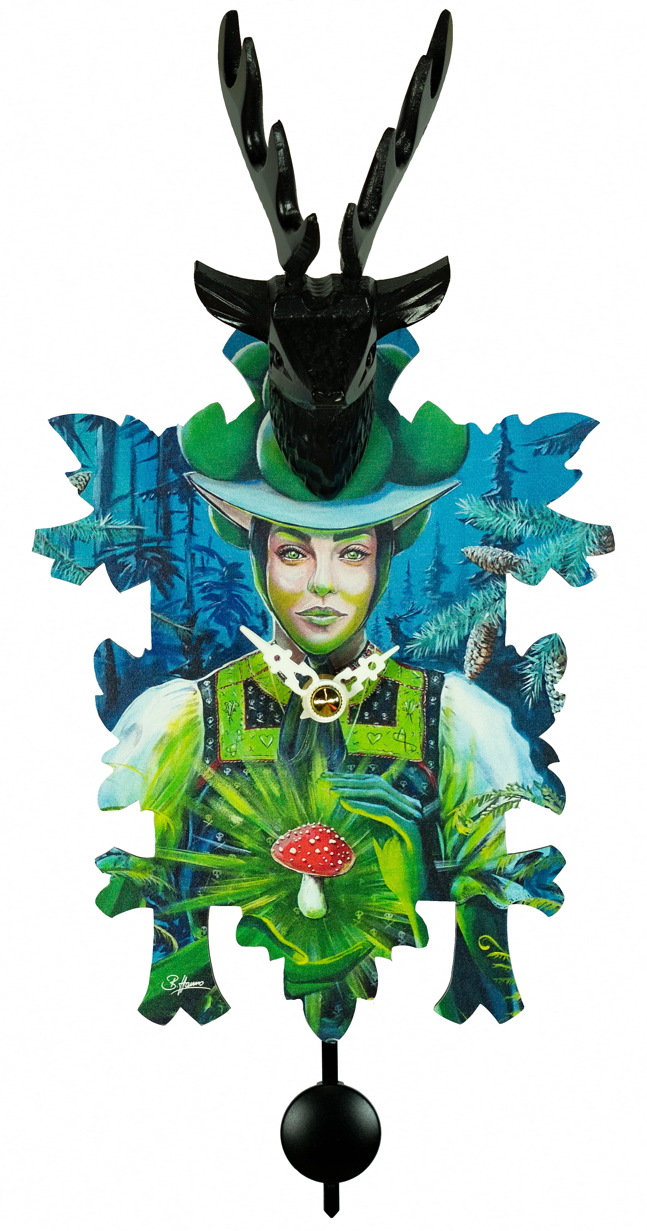 Fantasticlock Black Forest Clock with quartz movement and cuckoo chime ...