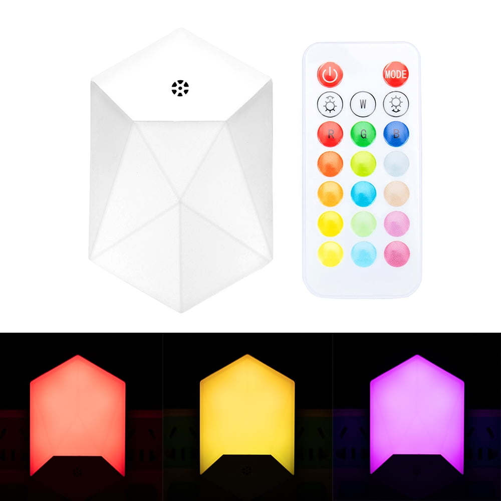Plug-in Night Light with RGB Color Changeable Dimmable Remote Control ...