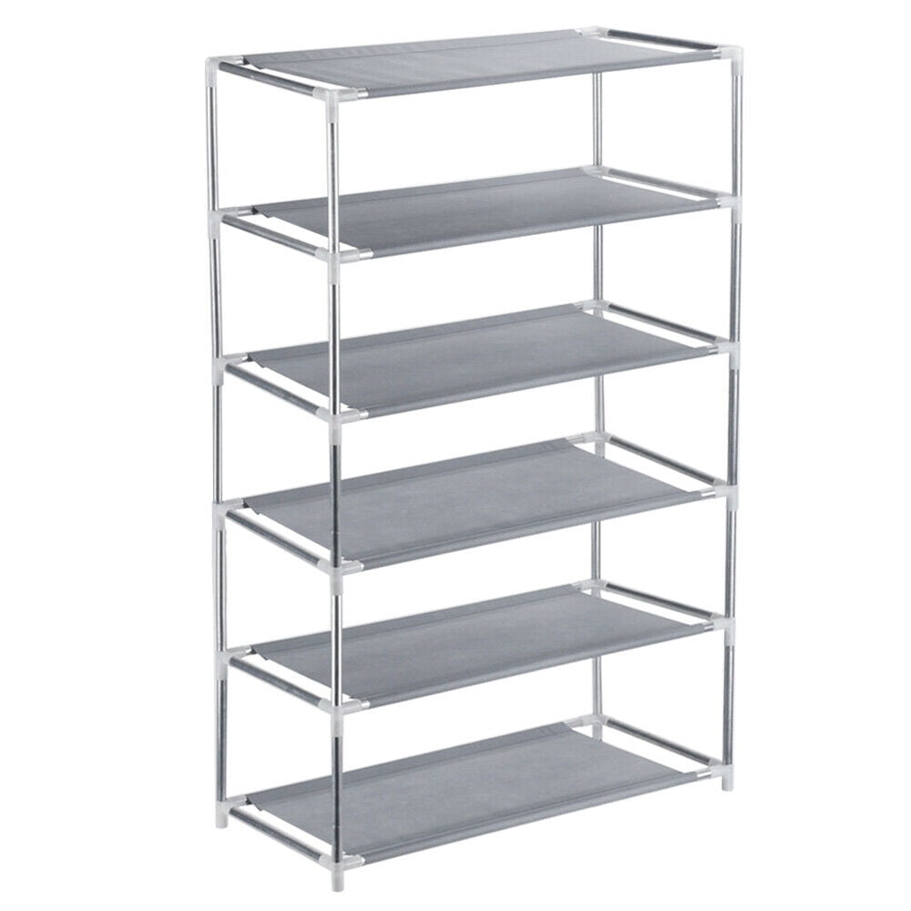 6-Tier Shoe Rack Stackable Metal Shoe Storage Shelf Free Standing Shoe ...