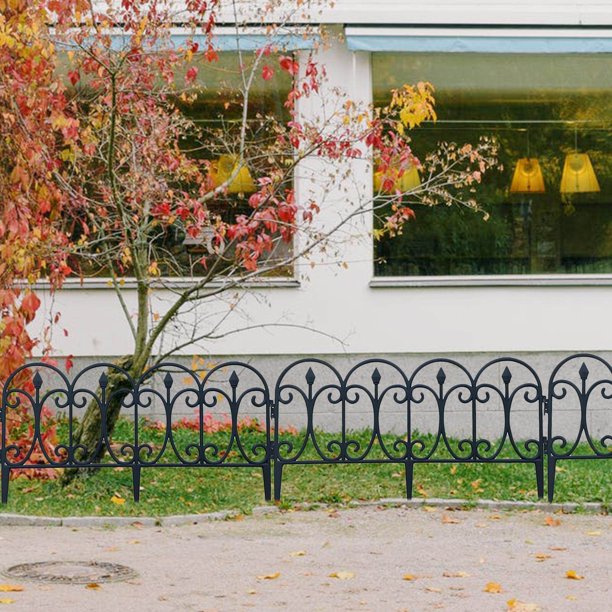 Maoww Artificial Garden Fence Ground Insert Flower Bed Lawn Plant ...