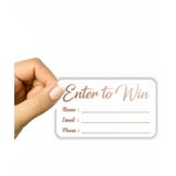 Enter to Win Cards - (Pack of 100) Rose Gold Foil Letterpress 3.5" x 2 ...