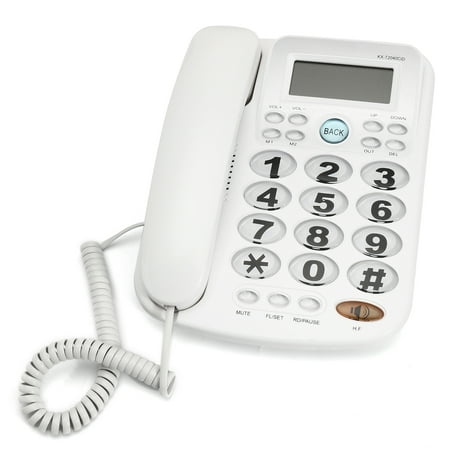 Large Button Telephone Corded Landline Phone White Home Office Desktop ...