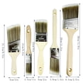 5 Piece Paint Brush Set for Walls Trim and Corners - Wood Handle Angled ...