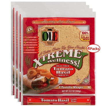 Ole Xtreme Wellness High Fiber Low Carb Tortilla Wraps Twin Pack (16 ...