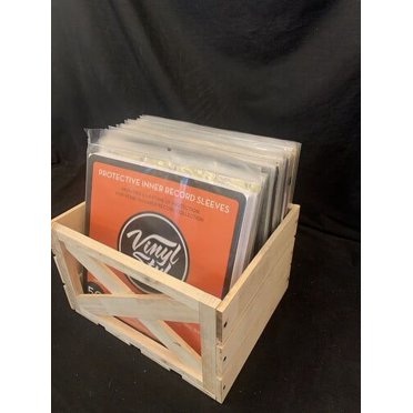 Way Basics 2 Tier Vinyl Storage Box Cube, LP Record Album Turntable ...