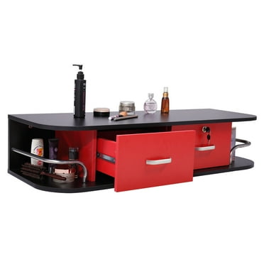 BarberPub Barber Wall Mount Station with Drawers, Beauty Multi ...