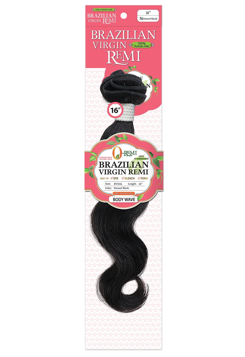 Brazilian Virgin Remi - Body Wave 20" - Color 1B - Walmart.com