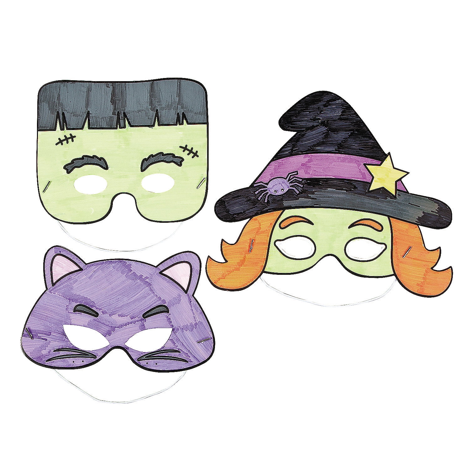 Color Your Own Halloween Mask - Craft Kits - 12 Pieces - Walmart.com