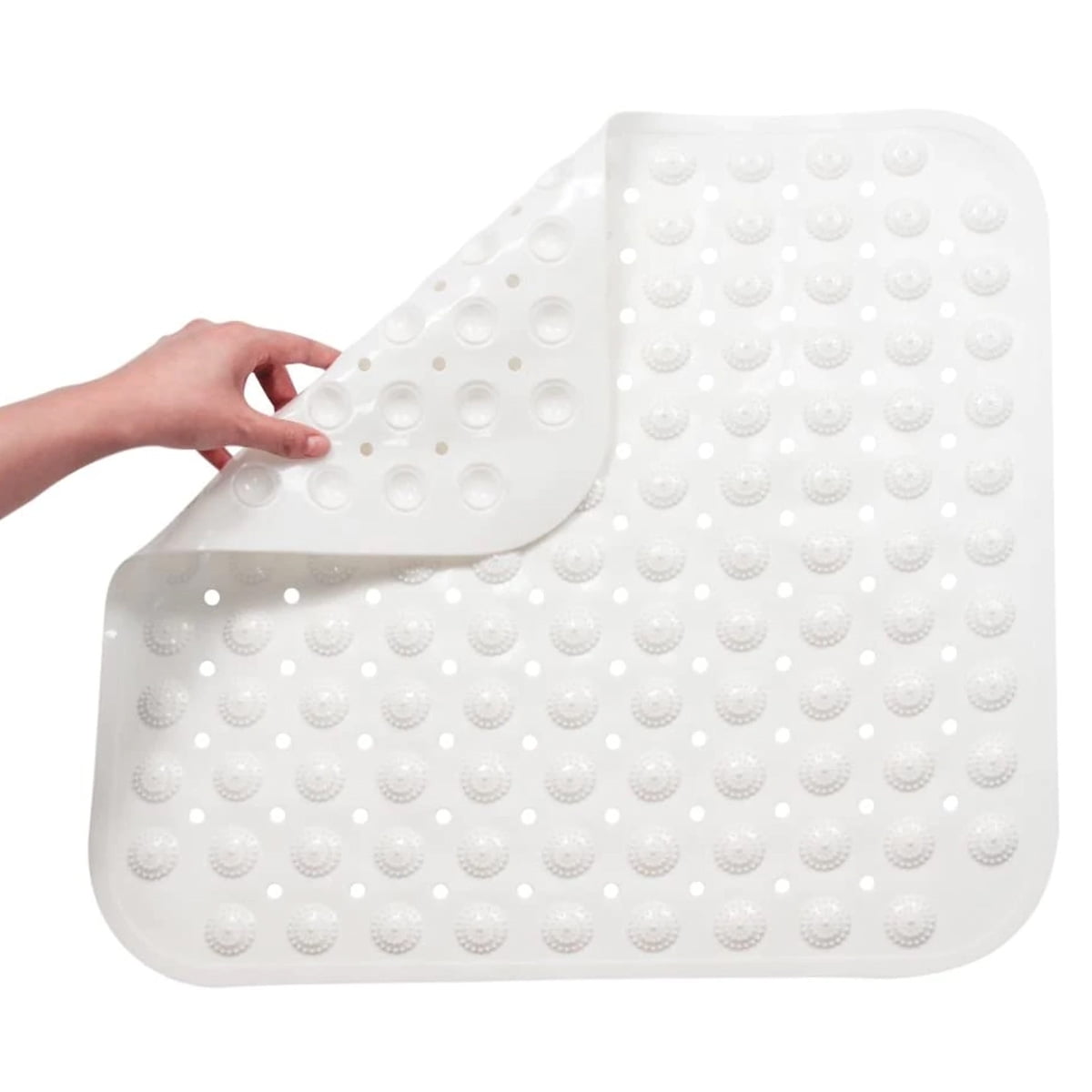 Dutchman Powerful Grip Non Slip Mat  Suction Cups Bath Tub Mat 48cmx48cm  Oversized Mat For Shower Stalls  Non Slip Tub Mat With Drainage Holes For Ea