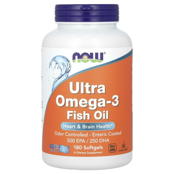 Now Foods | Ultra Omega 3 (500 EPA-250 DHA) 180 Cápsulas, Suplemento para el Apoyo ...
