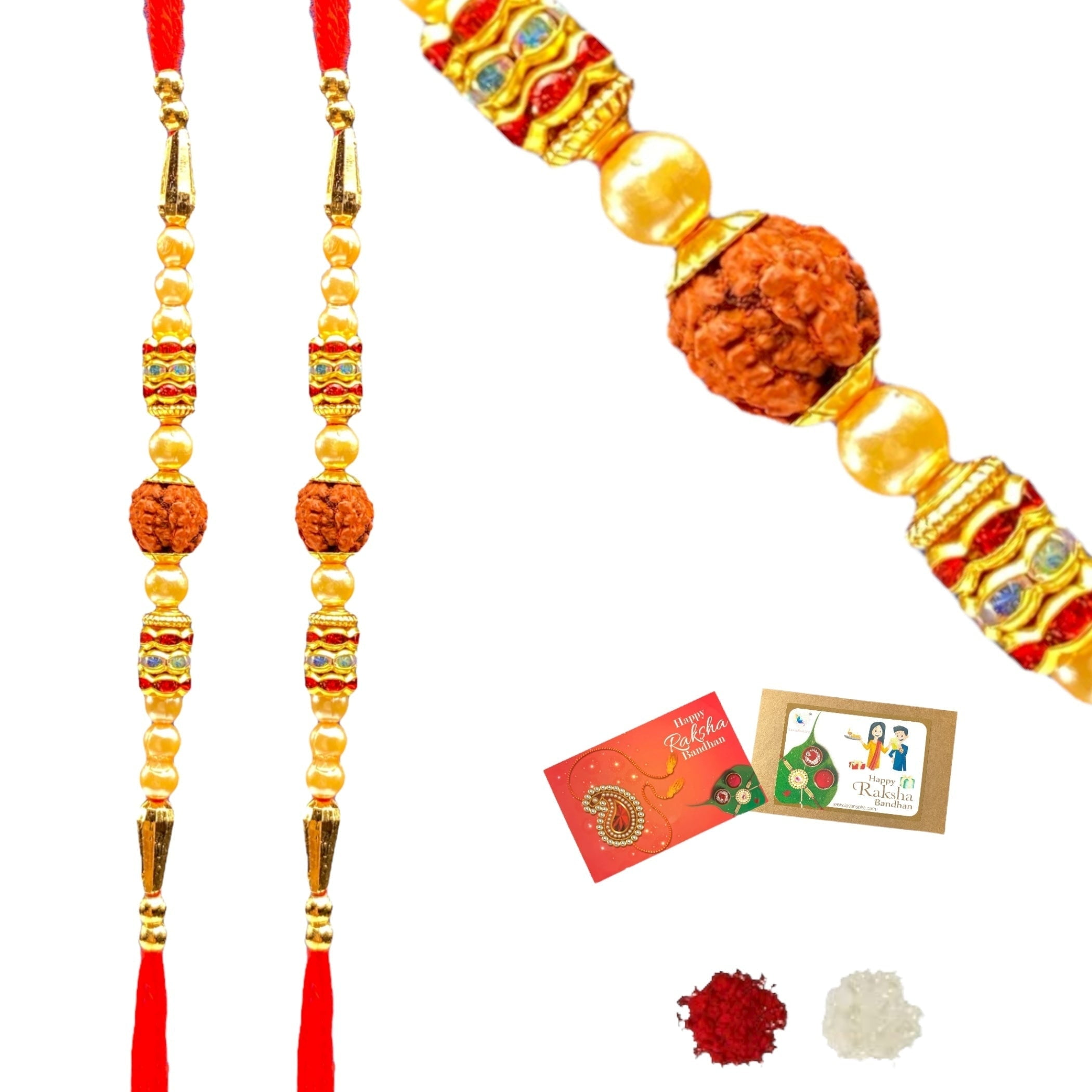 Buy LoveNspire Rudraksh Rakhi Gift Hamper, Rakhi for Brother, Ferrero ...