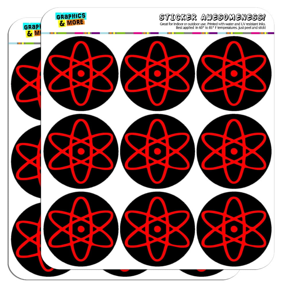 Atomic Symbol Red Black 2" Scrapbooking Crafting Stickers - Walmart.com