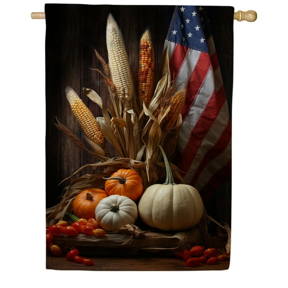 America Forever Fall Welcome Pumpkin Patch House Flag 28 x 40 inch ...