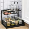 Yiamia Under Sink Organizer 2 Tier Pull Out Tray Cabinet Storage