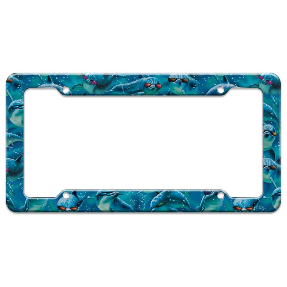 Dolphin Sunglasses Underwater Ocean Diving Pattern License Plate Tag ...