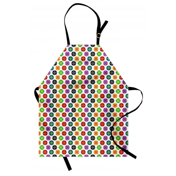 Colorful Apron Vibrant Colored Abstract Floral Figures with Sharp Edges ...