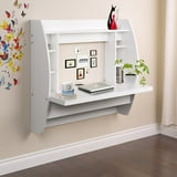 Ktaxon Wall-Mounted Floating Computer Desk with Storage Shelves and ...